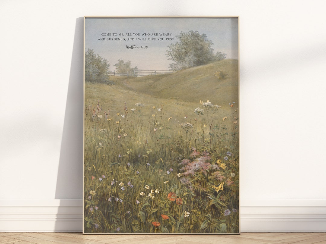 Matthew 11:28 Bible Verse Wall Art Printable, Come to Me All You Who ...