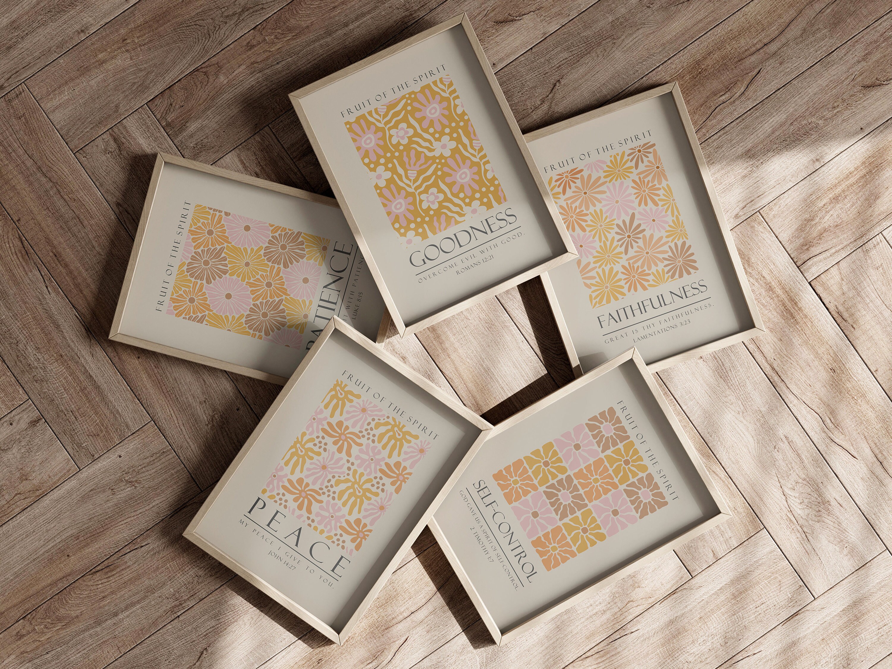Fruit of the Spirit Bible Verse Printable Wall Art Set of 9, Galatians ...