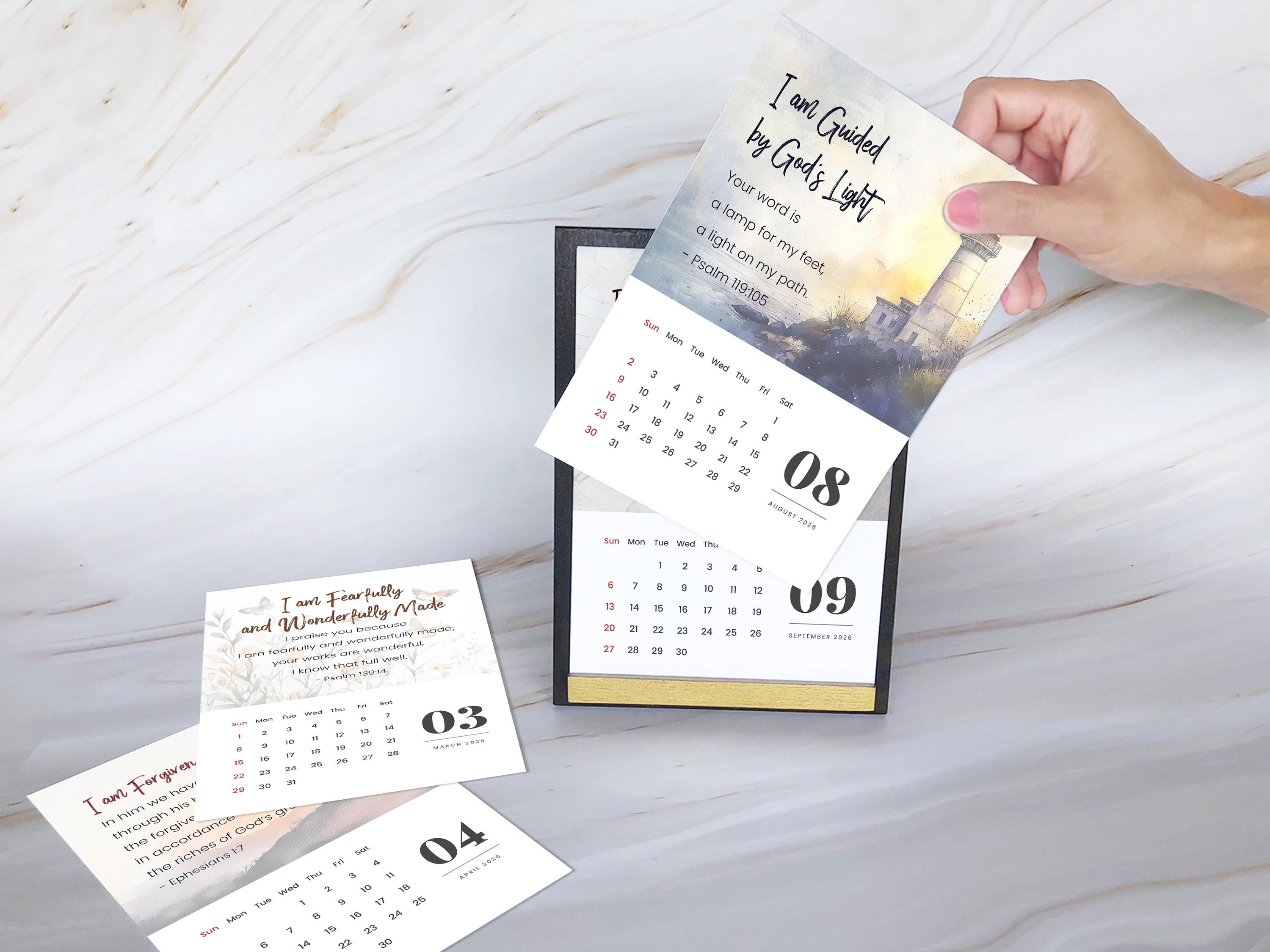 2026 Christian Desk Calendar Printable: Identity in Christ Affirmation ...