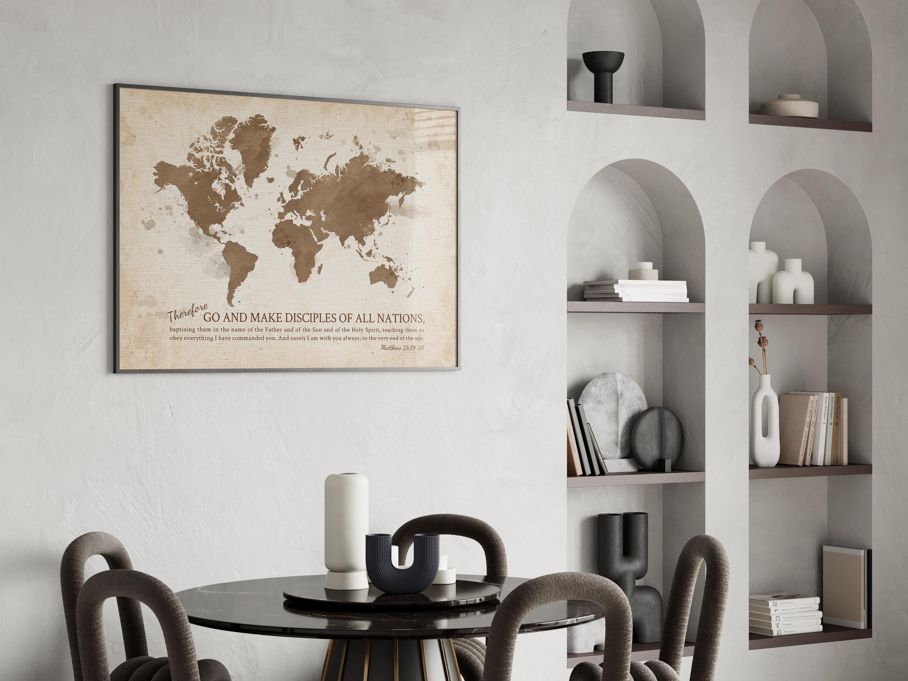 The Great Commission Bible Verse Printable Wall Art, Matthew 28:19-20 ...