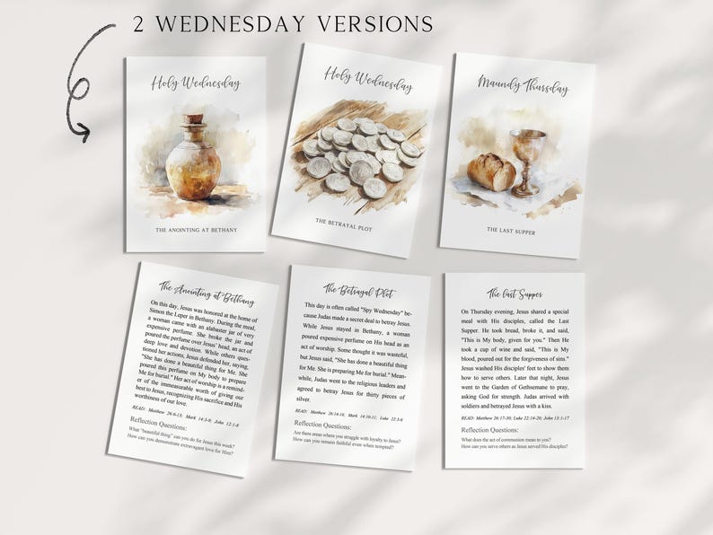 Christian Holy Week Easter Story Cards Printable Wall Art, Religious ...