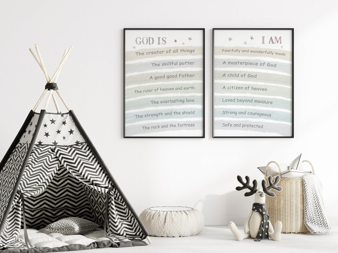 Who God is & Who I Am Christian Kids Affirmation Printable - Etsy