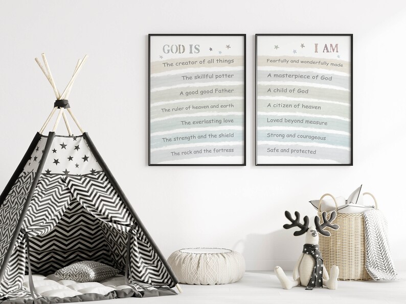 Who God is & Who I Am Christian Kids Affirmation Printable - Etsy