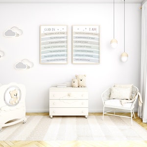Who God is & Who I Am Christian Kids Affirmation Printable Wall Art ...