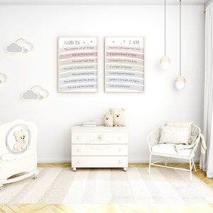 Who God is & Who I Am Christian Kids Affirmation Printable Wall Art ...