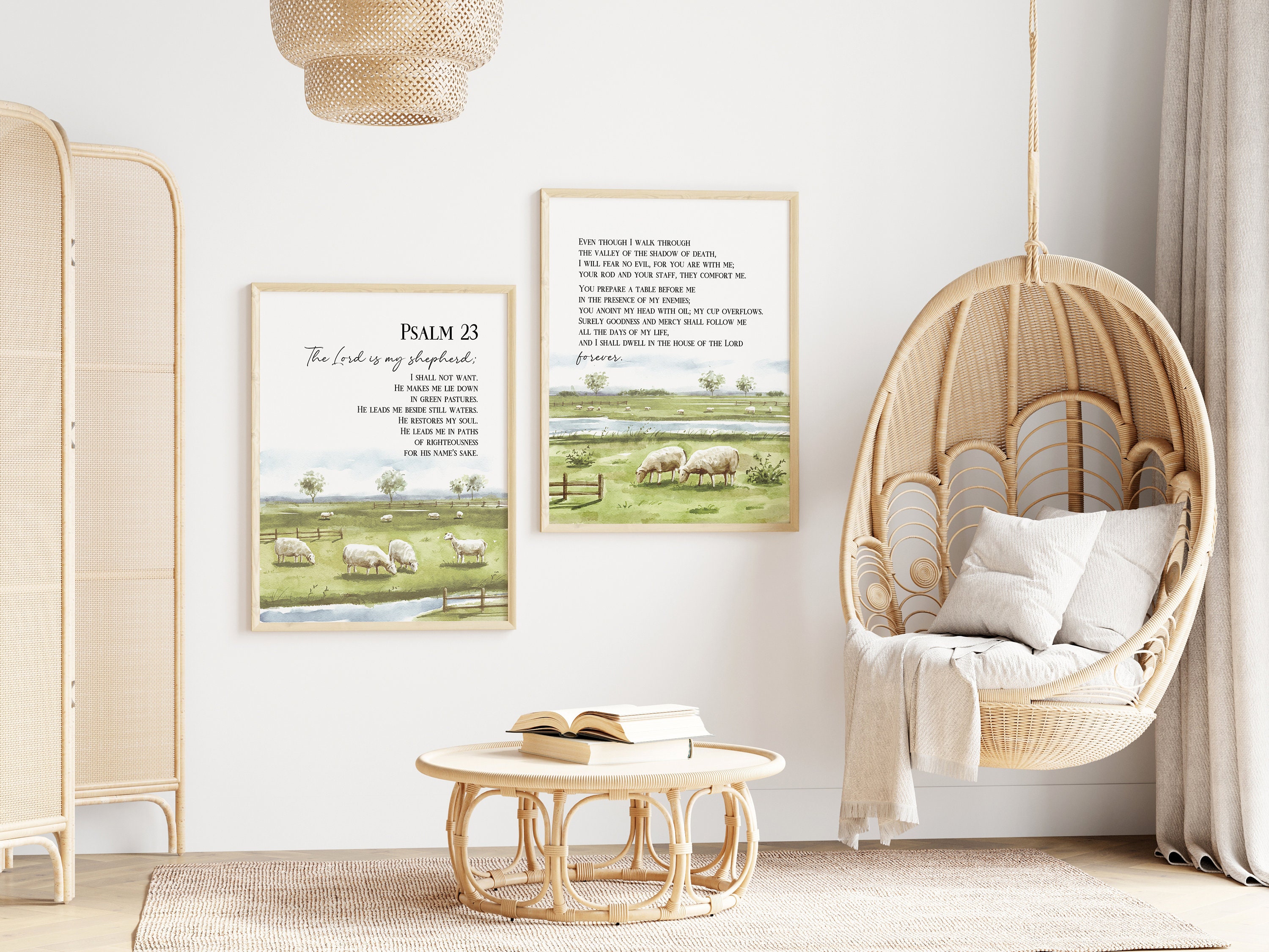 Psalm 23 the Lord is My Shepherd Bible Verse Printable Wall Art, Set of ...