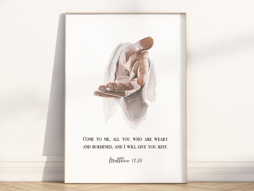 Matthew 11 28 Bible Verse Printable Wall Art, Come to Me, All You Who ...