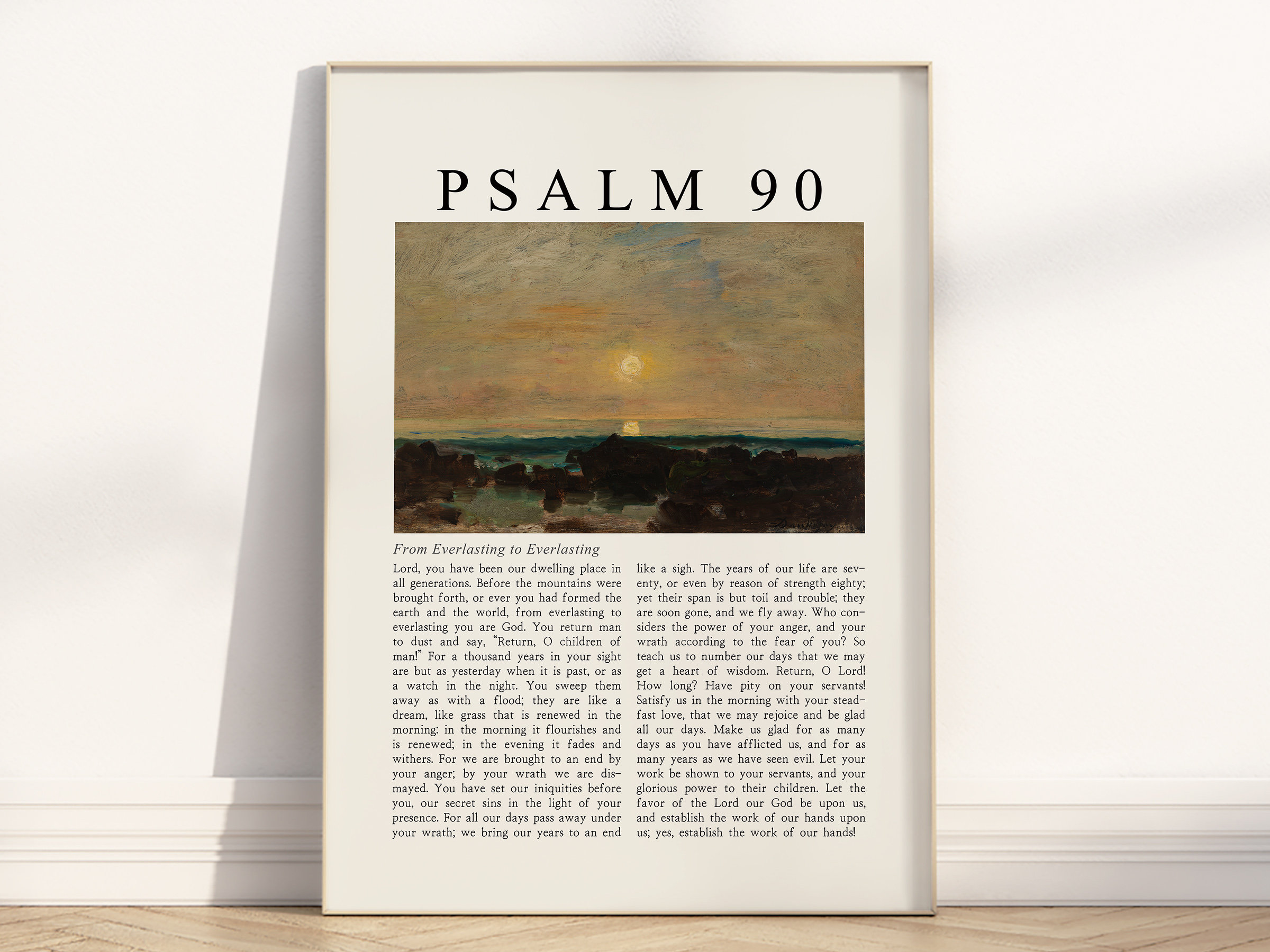 Psalm 90 Von der Ewigkeit zur Ewigkeit Bibel Vers druckbare Wandkunst ...