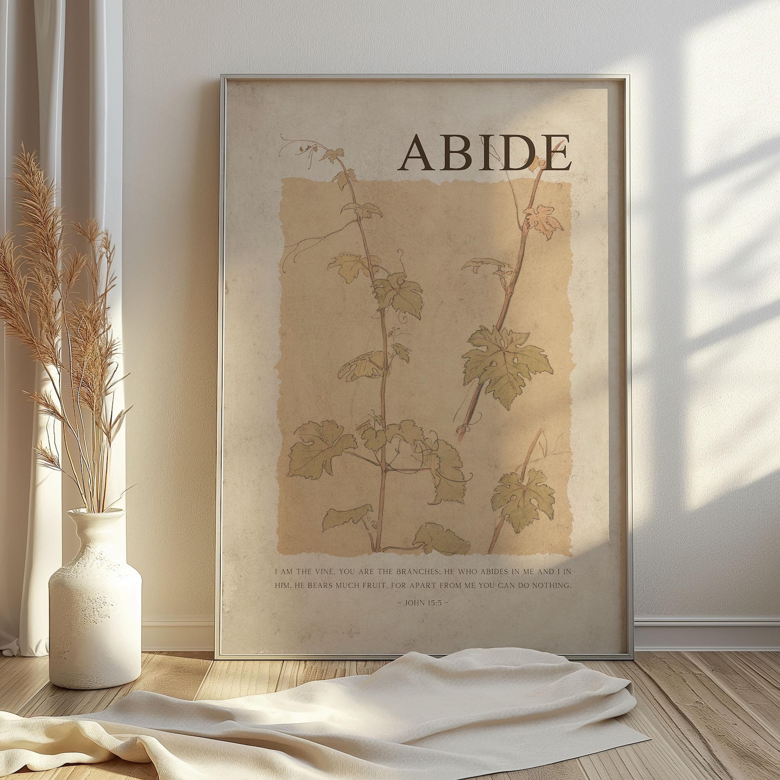 I Am the Vine and You Are the Branches Bible Verse Printable Wall Art ...