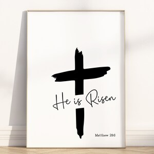 Christian Easter Wall Art Set of 3 | He is Risen Sign Digital Download ...
