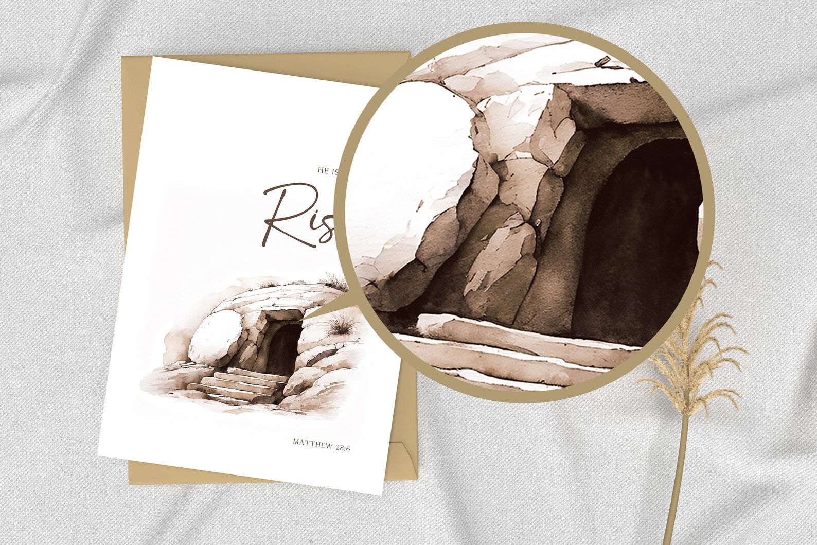 Jesus Empty Tomb Bible Verse Wall Art Printable, Christian Religious He ...