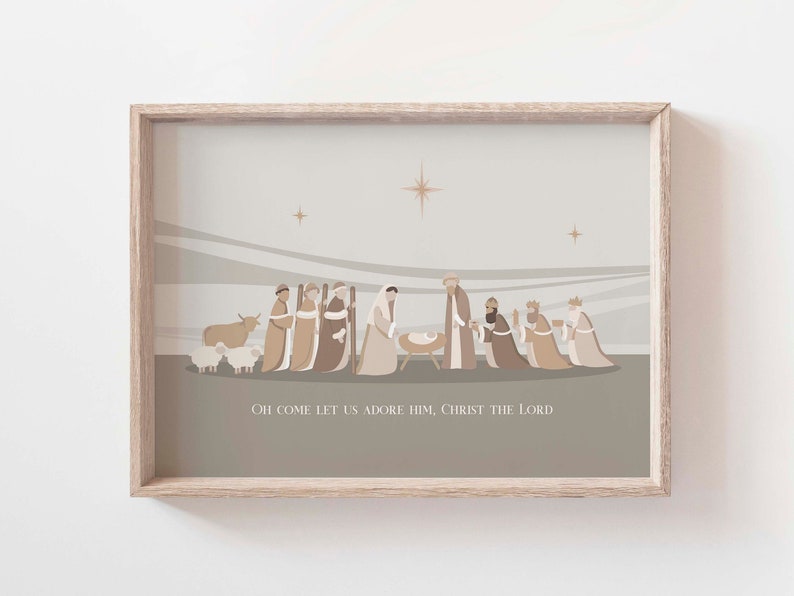 Nativity Scene Christmas Bible Verse Printable Wall Art Oh - Etsy