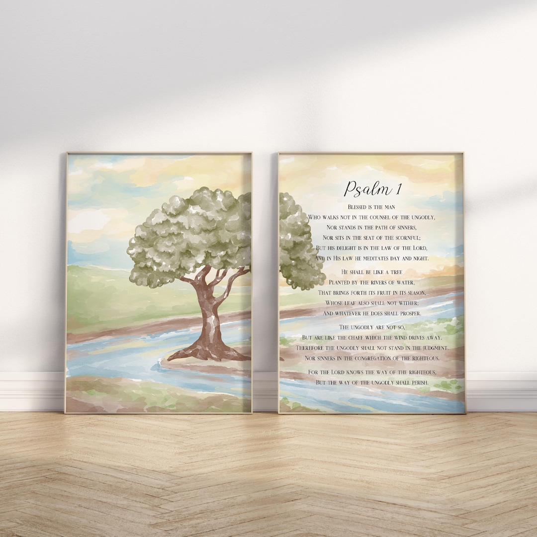 Set of 2 Psalm 1 He Shall Be Like a Tree Bible Verse Prinatable Wall ...