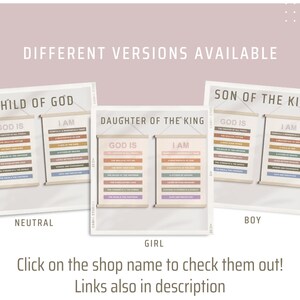 Identity in Christ Kids Affirmation Bible Verse Printable Wall Art, Set ...