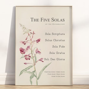 The 5 Solas of the Reformation Printable Wall Art/christian Vintage ...