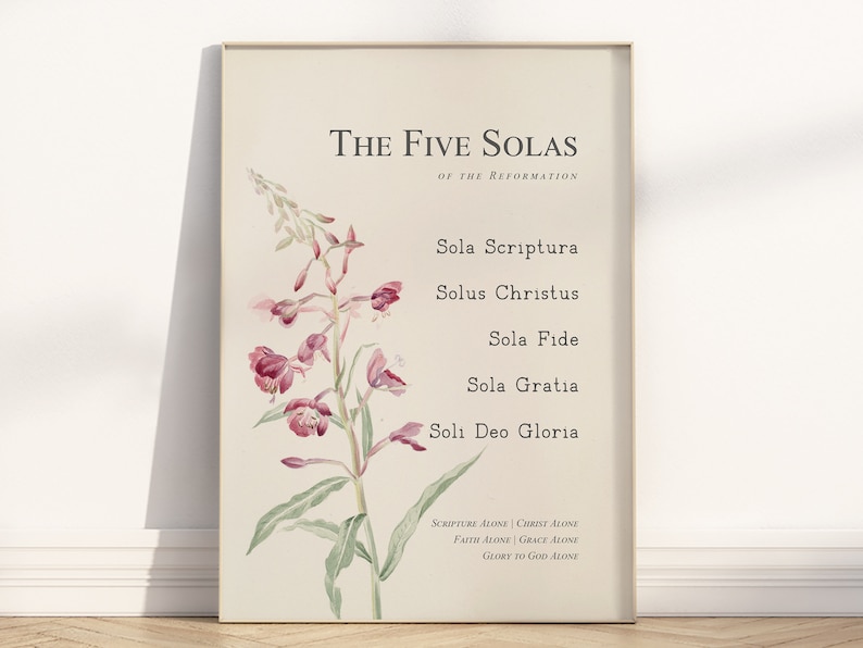 The 5 Solas of the Reformation Printable Wall Art/christian Vintage ...