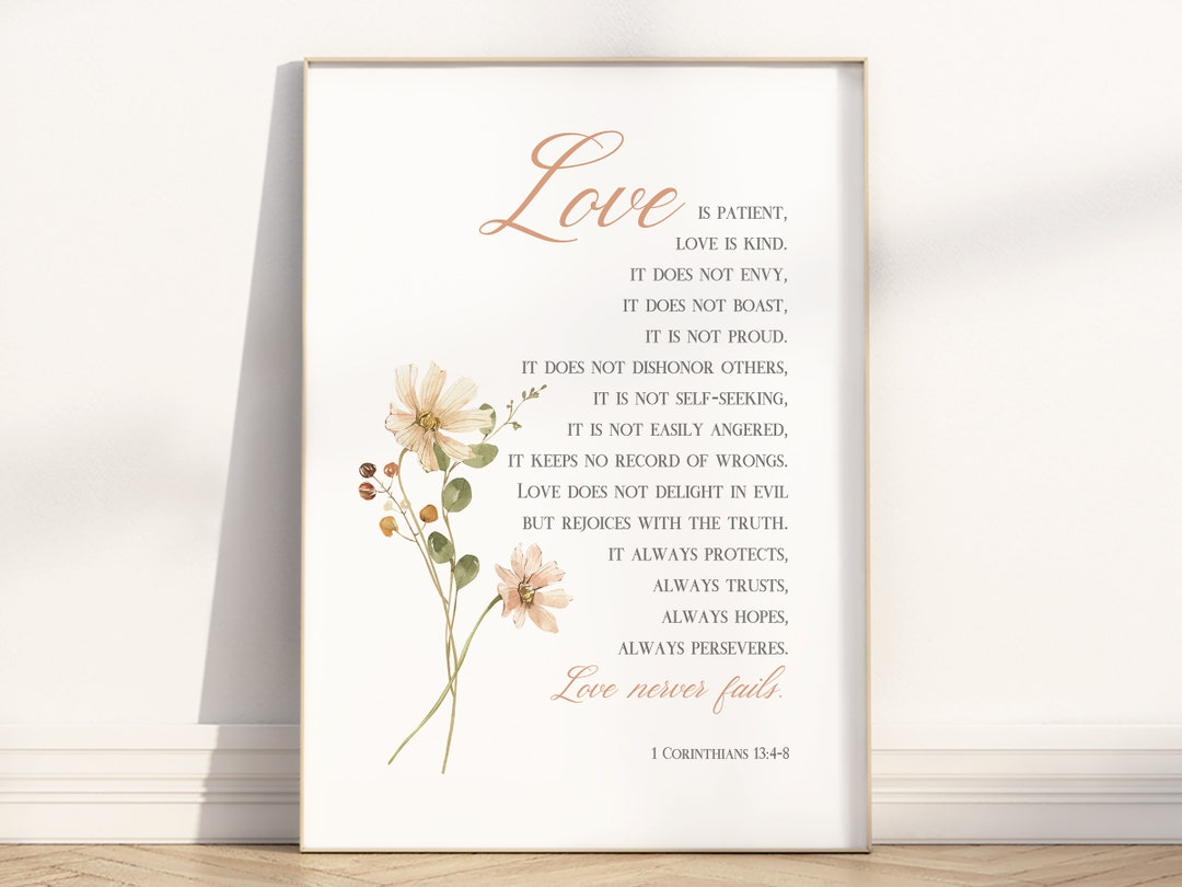 1 Corinthians 13 4 8 Love is Patient Love is Kind Love Never Fails ...