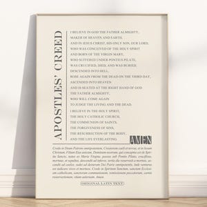 Apostles' Creed Wall Art Printable, Christian Doctrine Modern ...