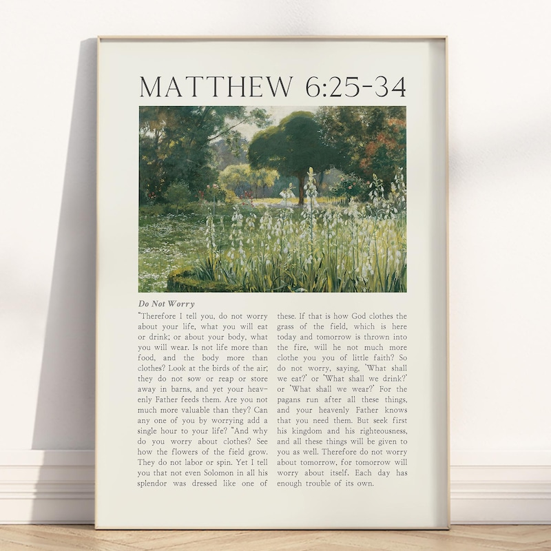 Matthew 6 34 Print - Etsy