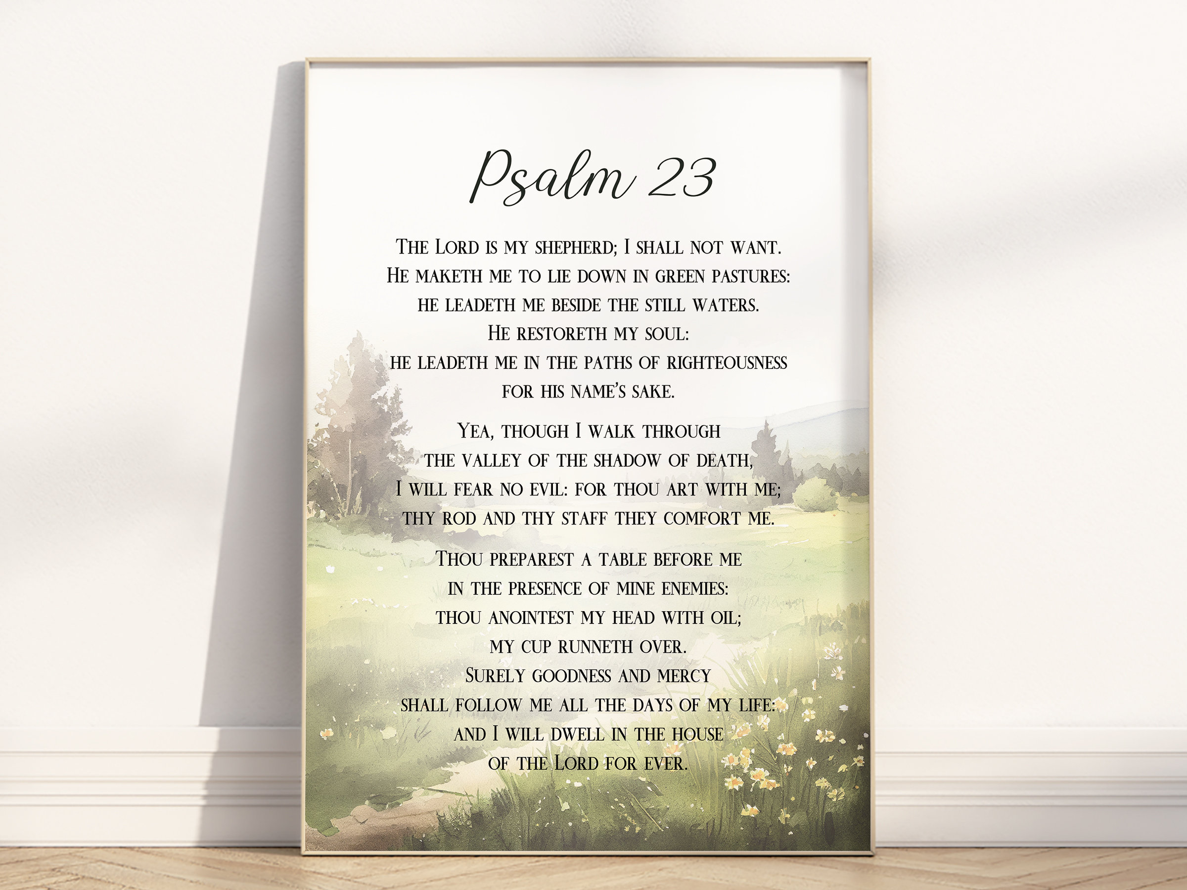 Psalm 23 the Lord is My Shepherd Bible Verse Printable Wall Art, Modern ...