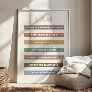 Identity in Christ Kids Affirmation Bible Verse Printable Wall Art, Set ...