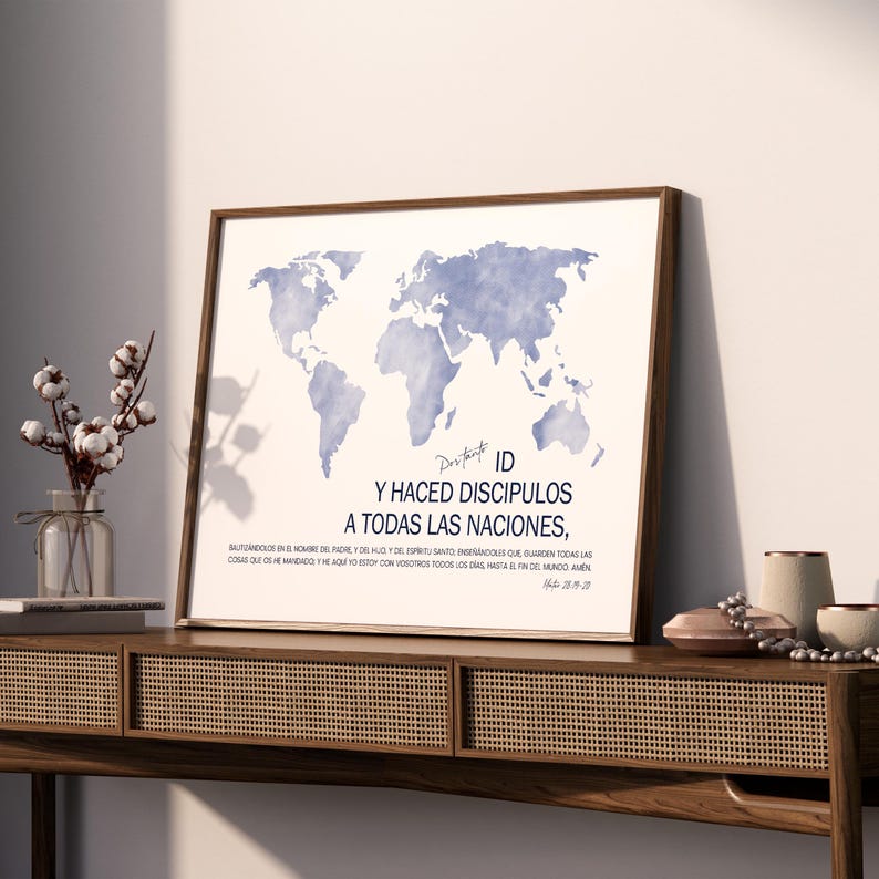 Spanish the Great Commission Bible Verse Printable Wall Art, Matthew 28 ...