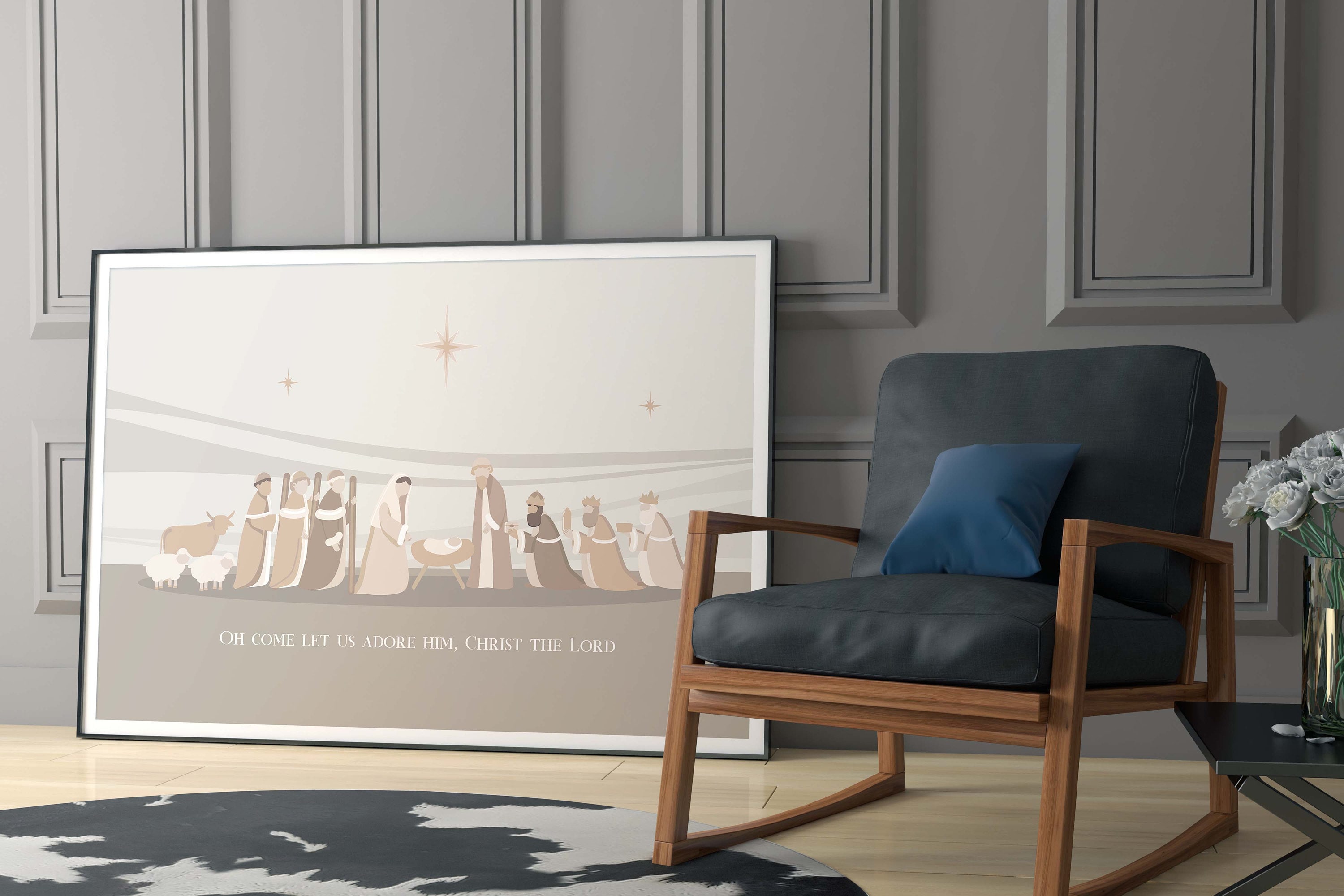 Nativity Scene Christmas Bible Verse Printable Wall Art Oh - Etsy