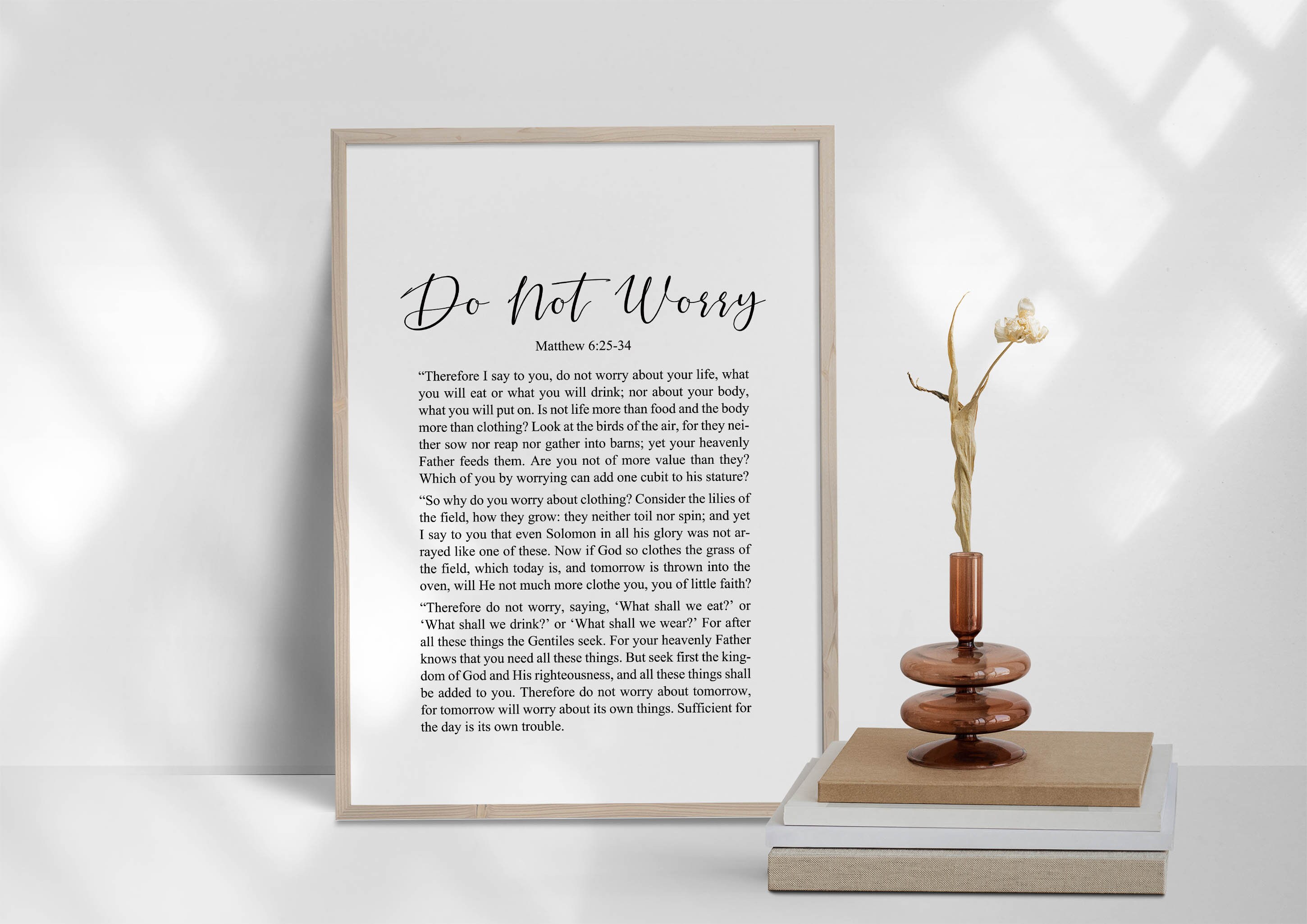 Set of 3 Matthew 6:25-34 Do Not Worry Bible Verses Printable - Etsy