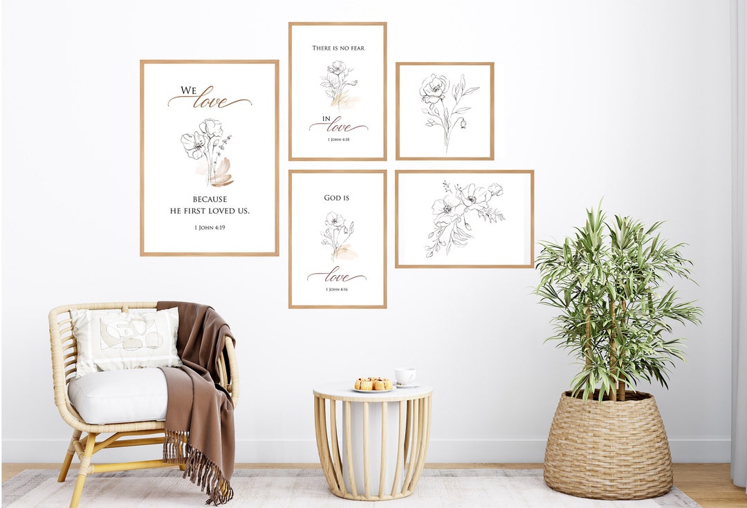 1 John 4 16 18 19 Bible Verse Printable Wall Art We Love Etsy