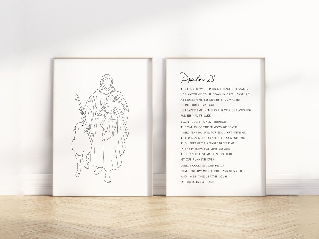 Psalm 23 the Lord is My Shepherd Bible Verse Wall Art Printable/set of ...