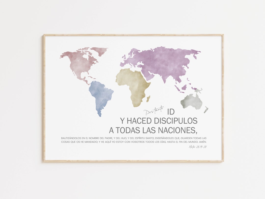 Spanish the Great Commission Bible Verse Printable Wall Art, Matthew 28 ...