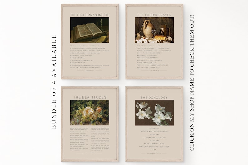 The Beatitudes Bible Verse Wall Art Printable, Sermon on the Mount ...