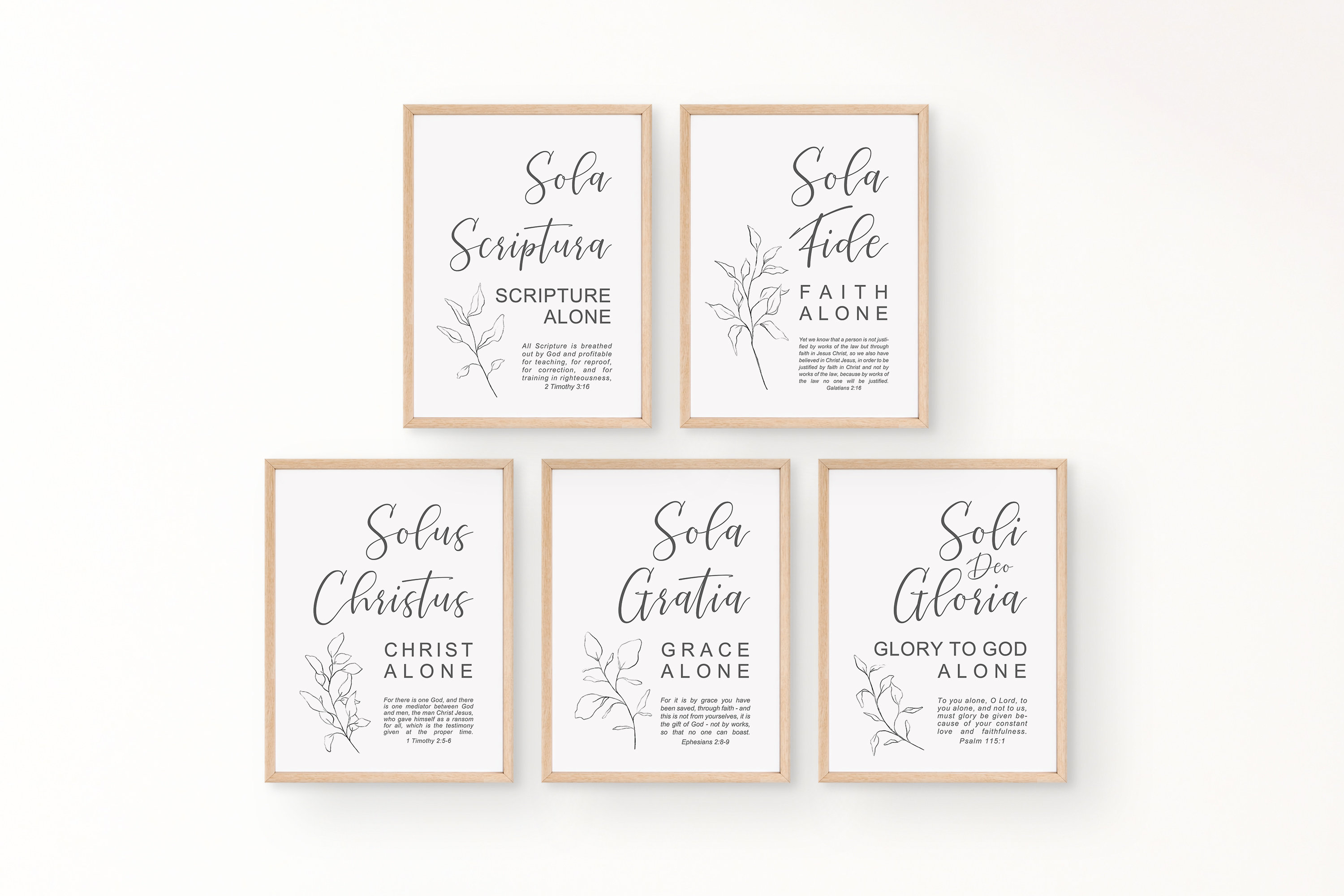 The 5 Solas of the Reformation Printable Wall Art, Modern Christian ...