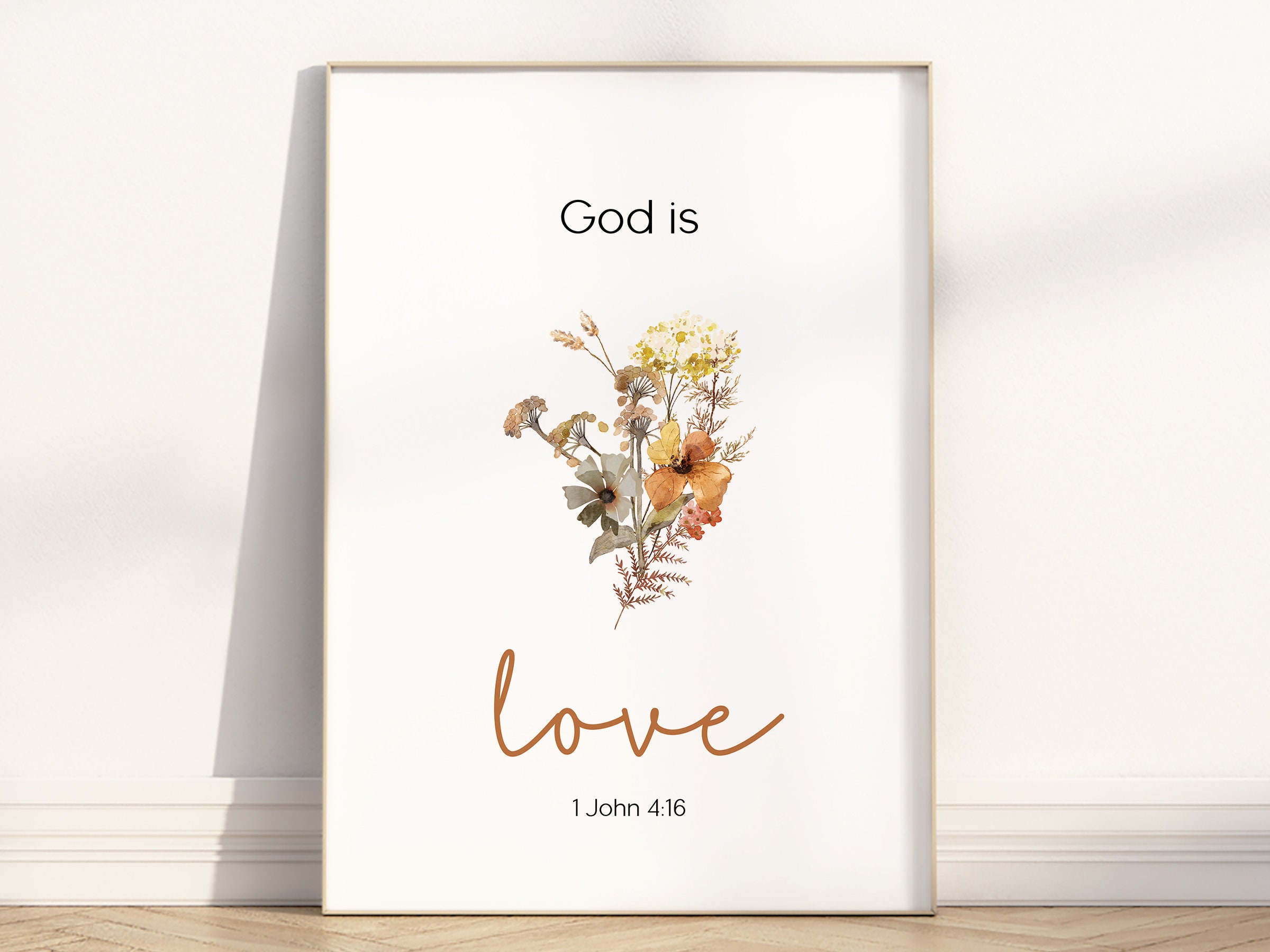 1 John 4:16 God is Love Bible Verse Wall Art Printable Modern - Etsy