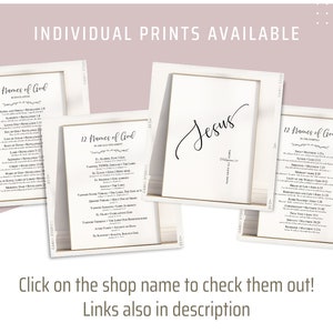 Names of God Bundle, Old & New Testament Gospel Revelation Bible Verse ...