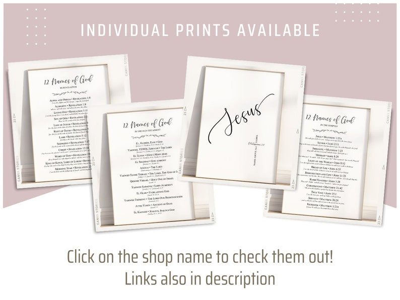 Names of God Bundle Old & New Testament Gospel Revelation - Etsy