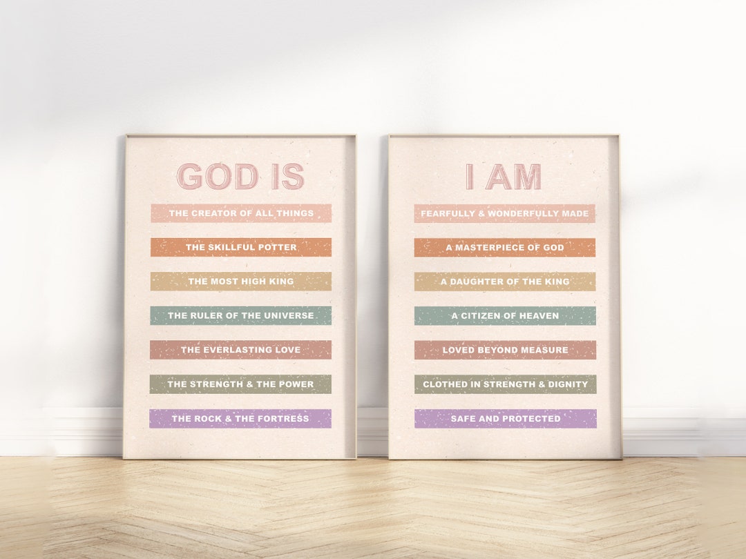Identity in Christ Kids Affirmation Bible Verse Printable Wall Art, Set ...