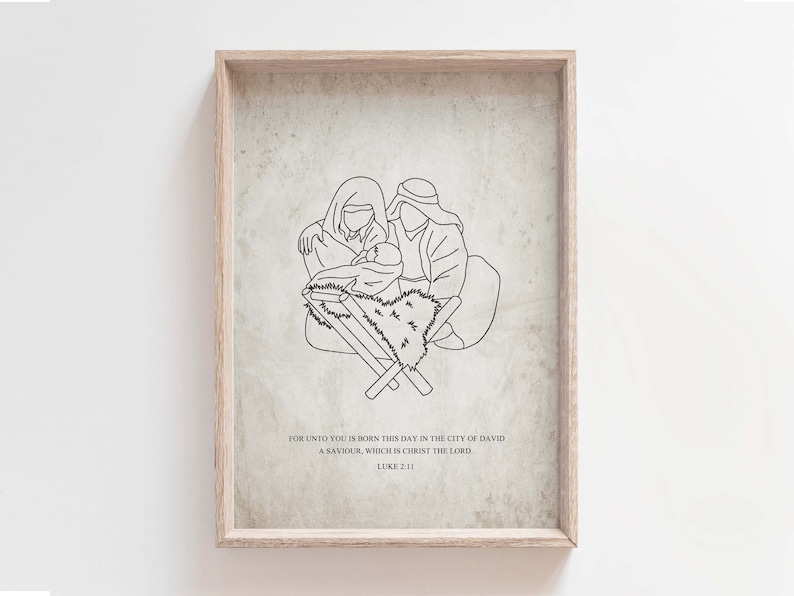 Nativity Scene Christmas Bible Verse Printable Wall Art - Etsy