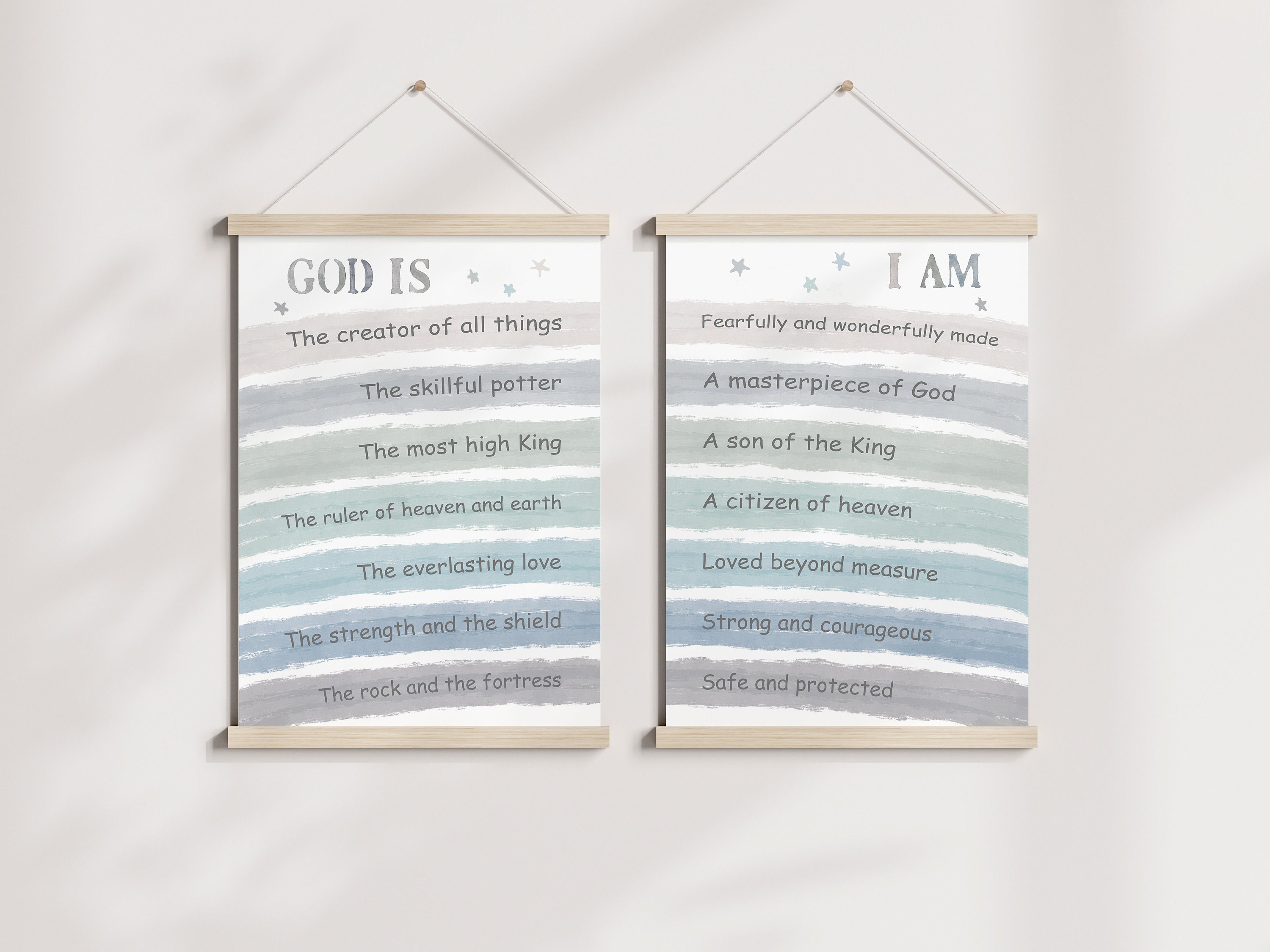 God is & I Am Christian Kids Positive Affirmation Printable - Etsy