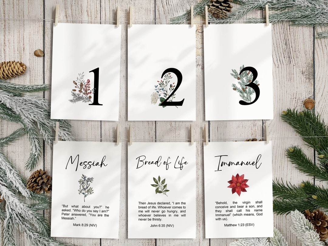 25 Names of God Christmas Advent Calendar Printable Scripture Card ...