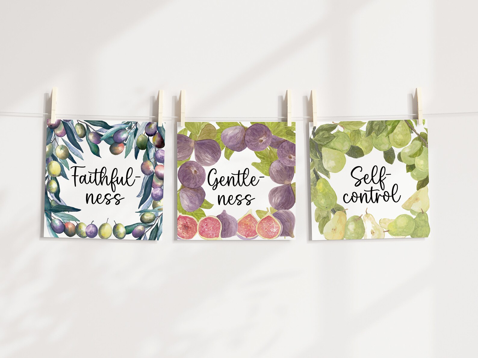 Fruit of the Spirit Bible Verse Cards Printable Set of 10, Galatians 5: ...
