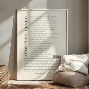 Apostles' Creed Wall Art Printable, Christian Doctrine Modern ...