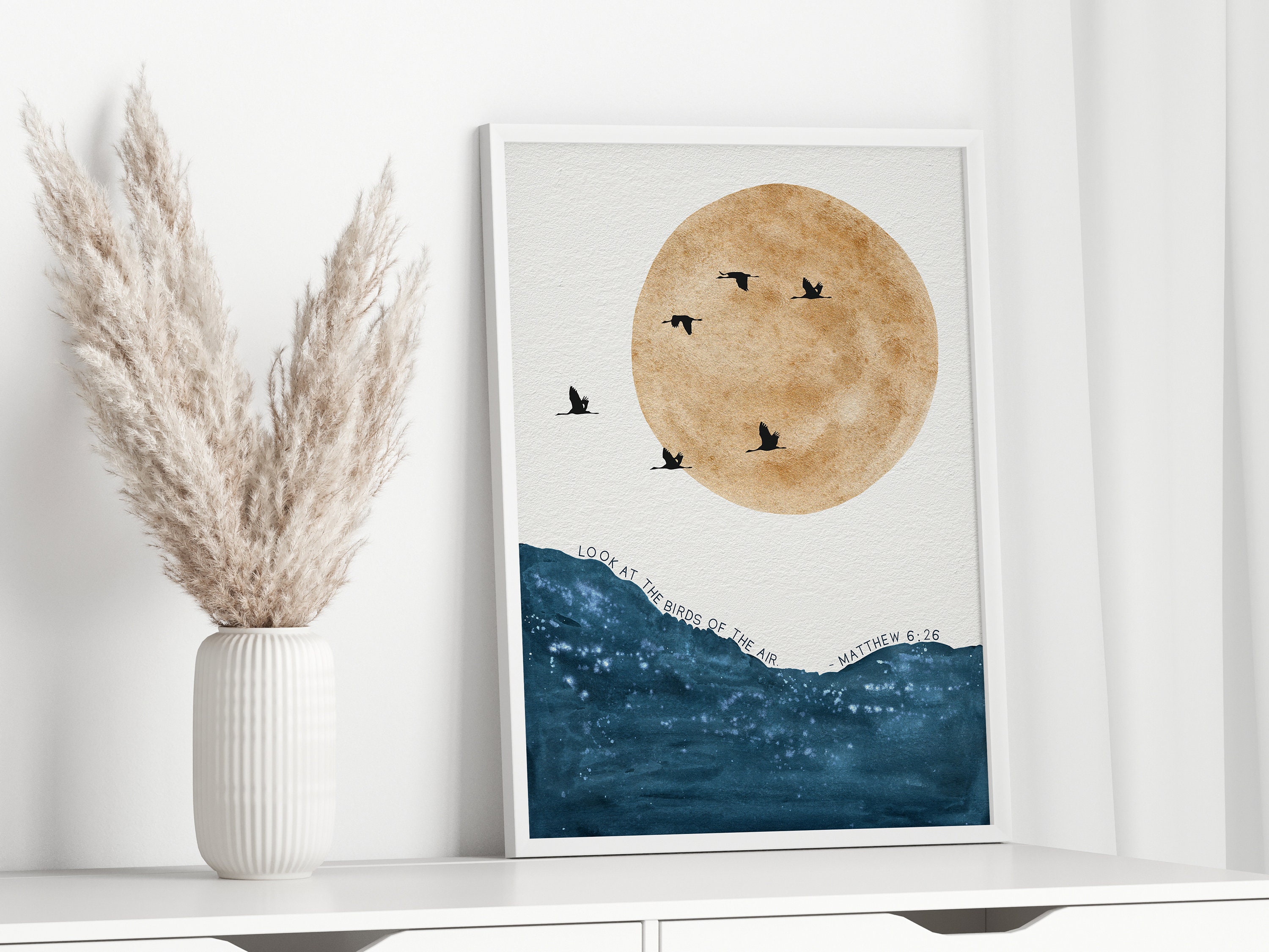 Matthew 6:26 Look at the Birds of the Air Bible Verse Printable Wall ...