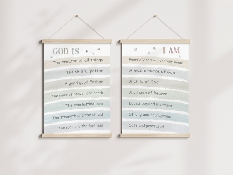 Who God is & Who I Am Christian Kids Affirmation Printable - Etsy