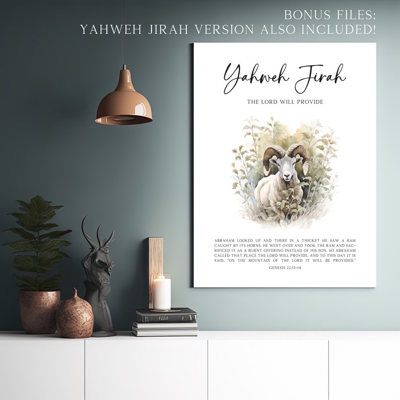 Jehovah Jireh the Lord Will Provide Bible Illustration Wall Art ...