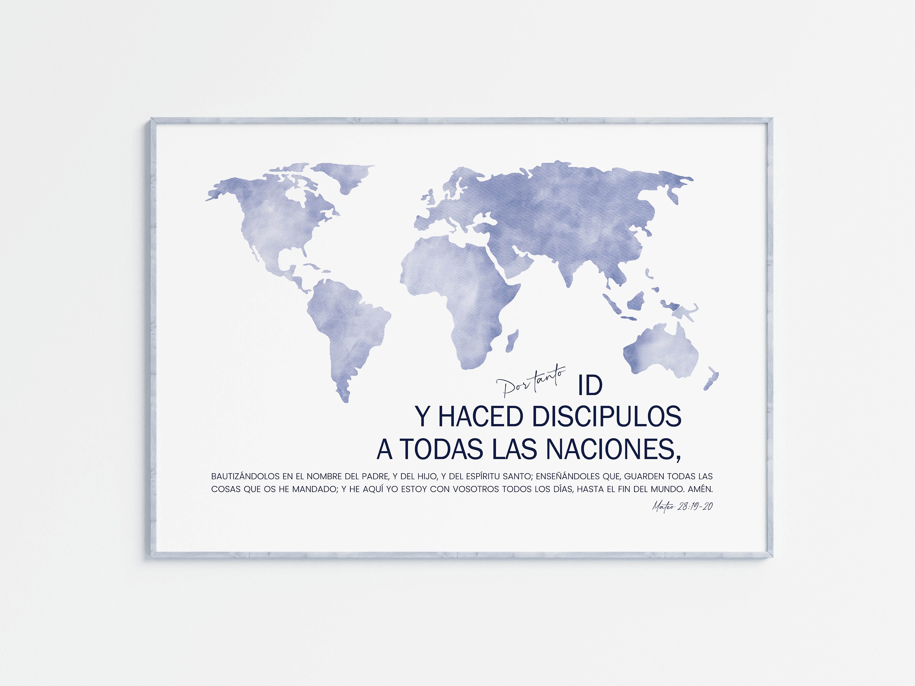 Spanish the Great Commission Bible Verse Printable Wall Art, Matthew 28 ...