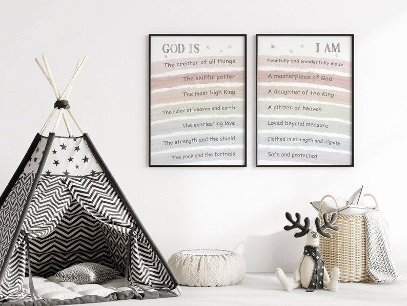 Who God is & Who I Am Christian Kids Affirmation Printable - Etsy