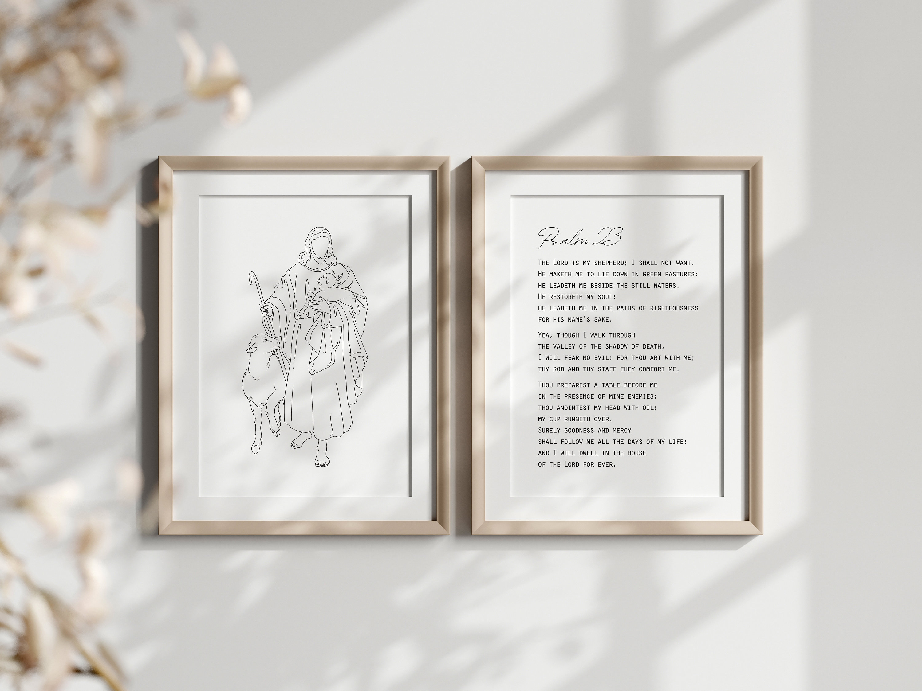 Psalm 23 the Lord is My Shepherd Bible Verse Wall Art - Etsy