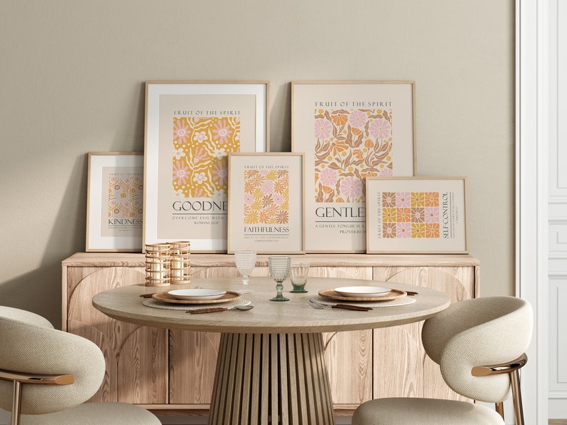 Fruit of the Spirit Bible Verse Printable Wall Art Set of 9, Galatians ...