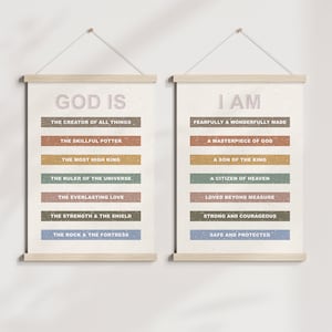 Identity in Christ Kids Affirmation Bible Verse Printable Wall Art, Set ...